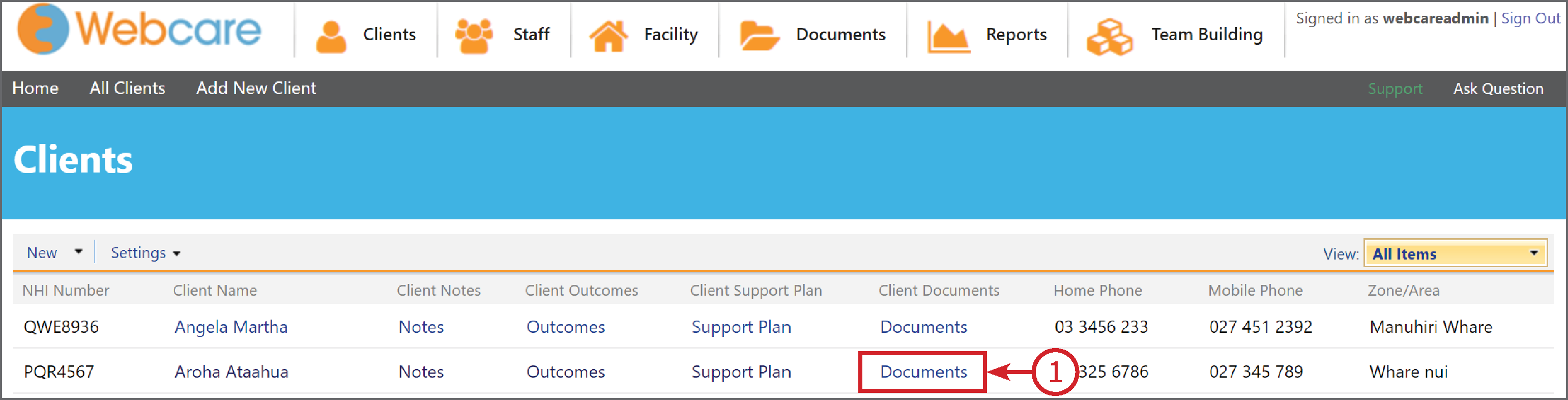 Client Documents – Webcare Help Centre