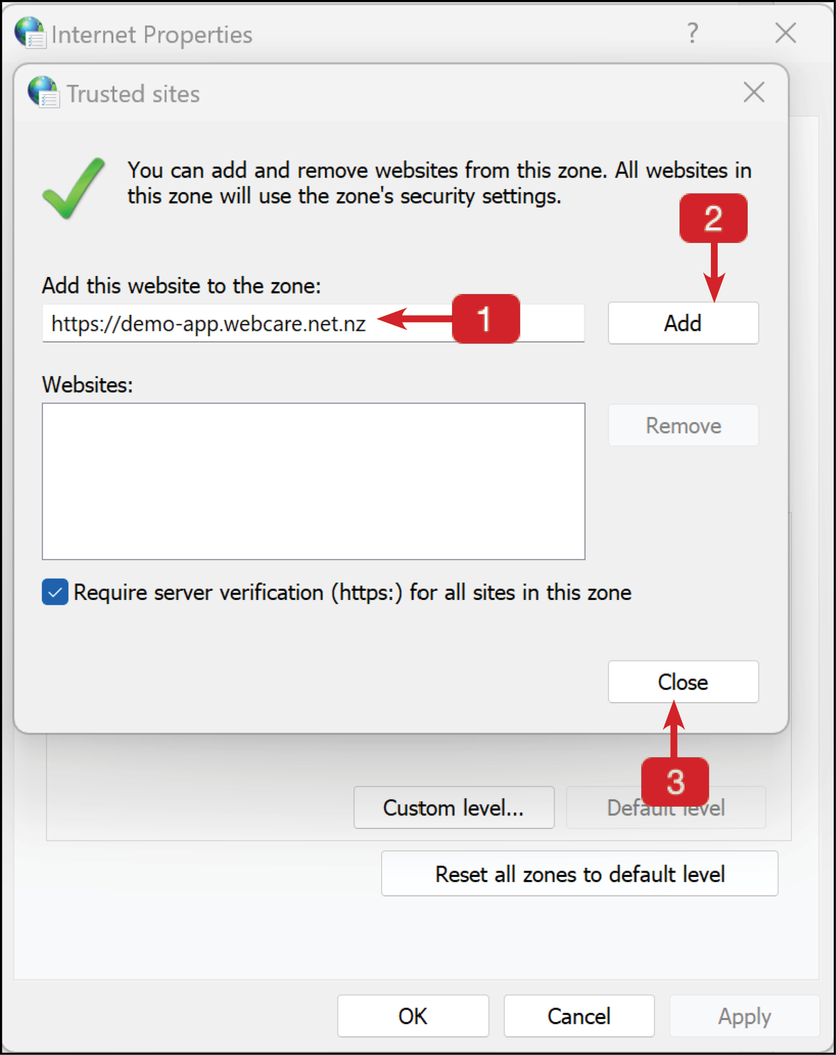 Add Webcare as a Trusted Site – Webcare Help Centre