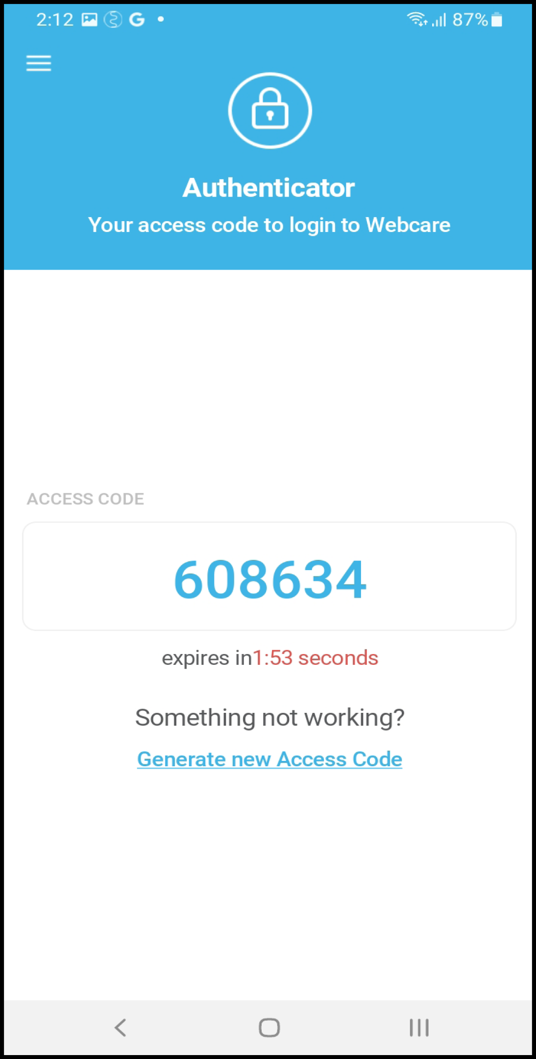 Authenticator – Webcare Help Centre