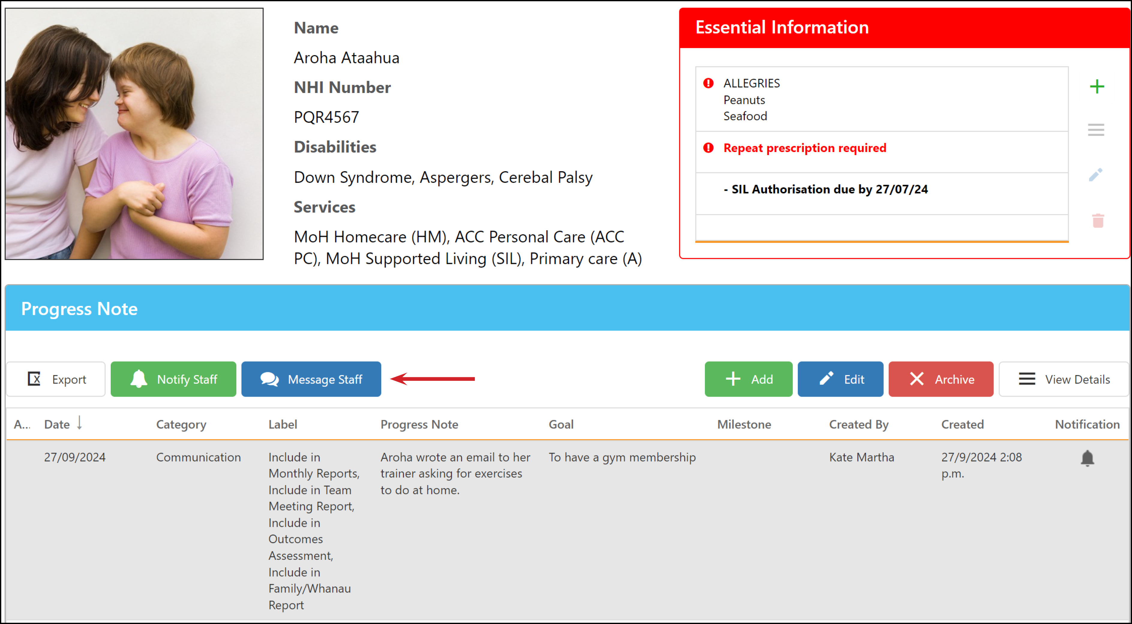 Staff Messages – Webcare Help Centre