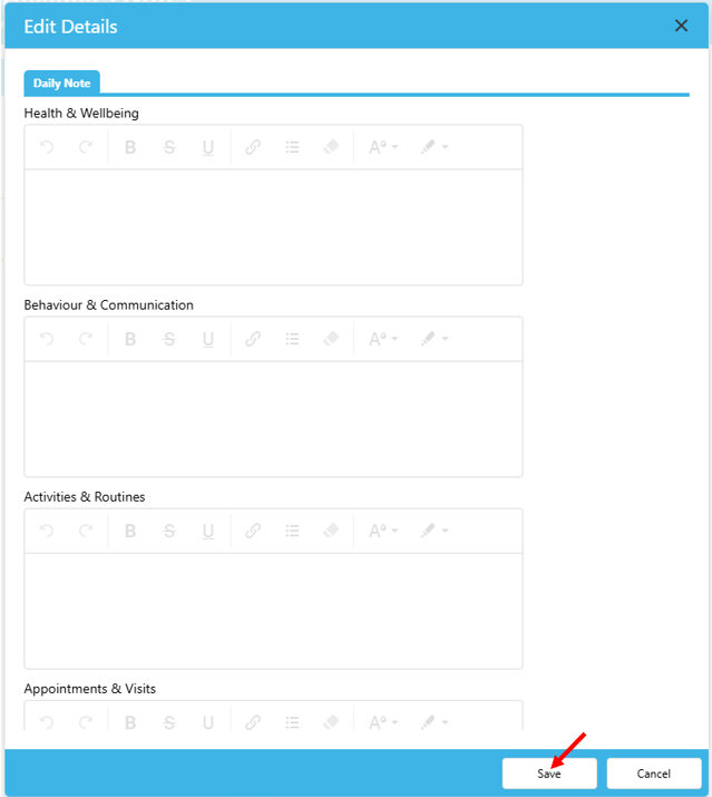 My Notes (Add, Update, Delete) – Webcare Help Centre