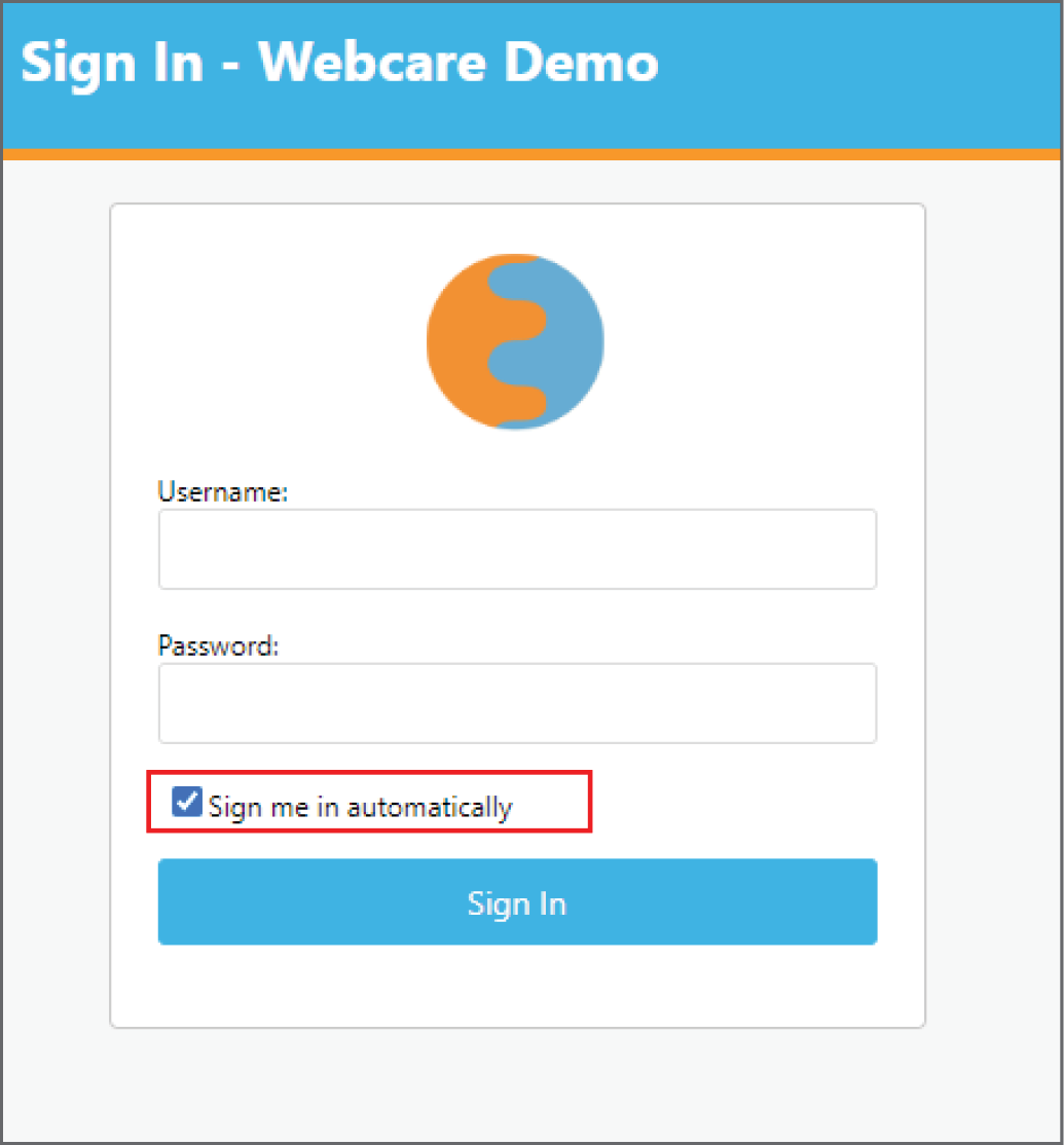 Sign In Automatically – Webcare Help Centre