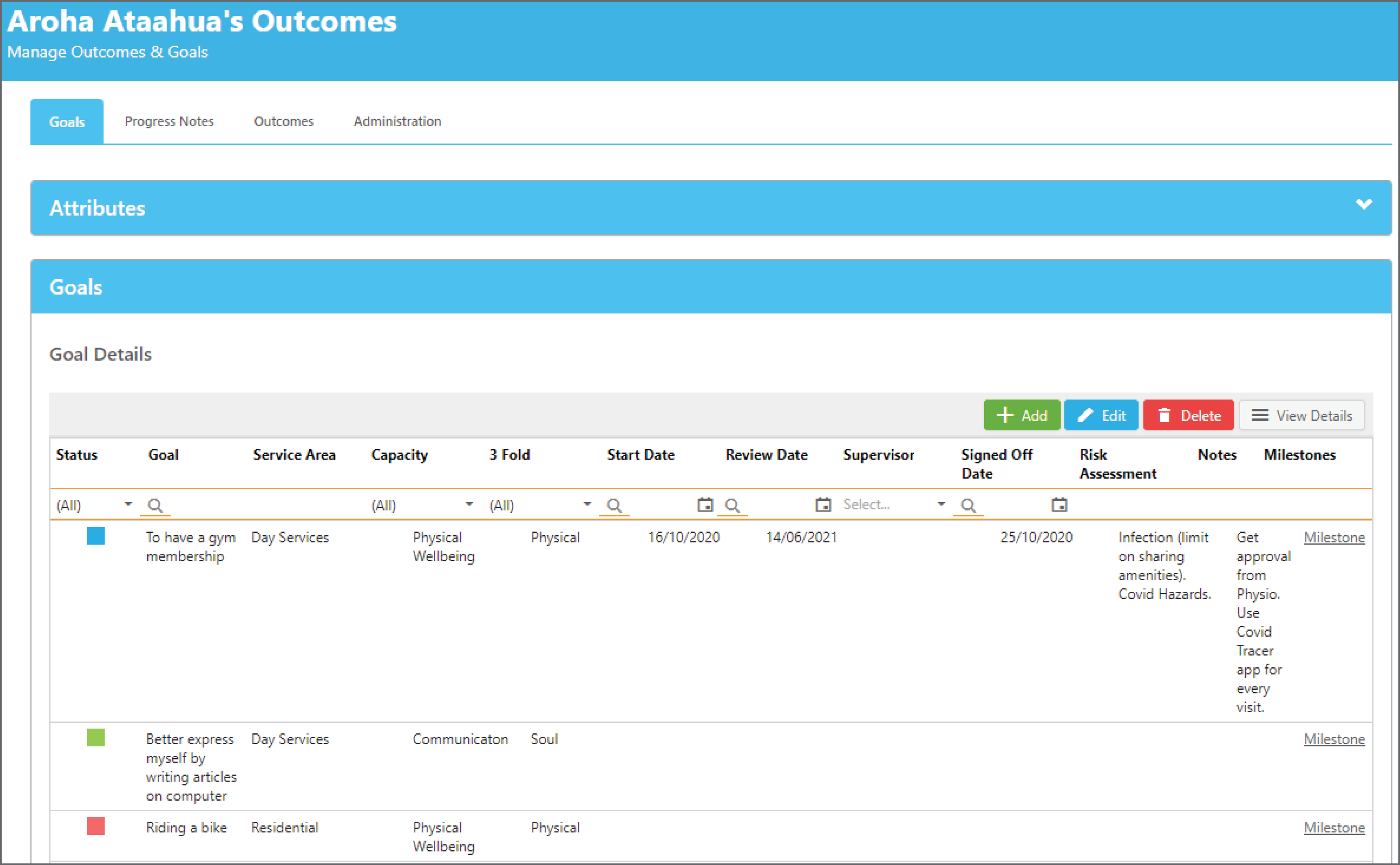 Goals & Outcomes Module – Webcare Help Centre