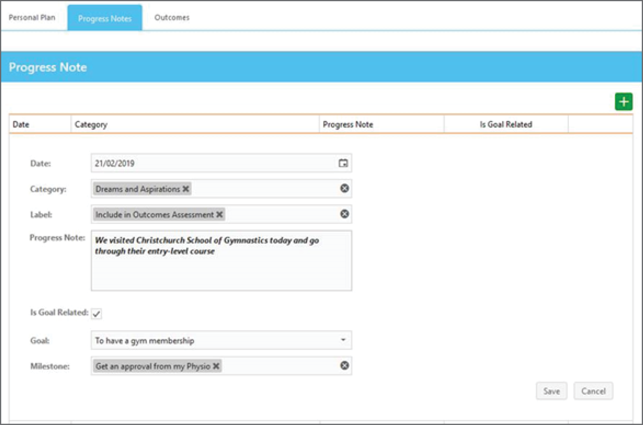 Goals & Outcomes Module – Webcare Help Centre