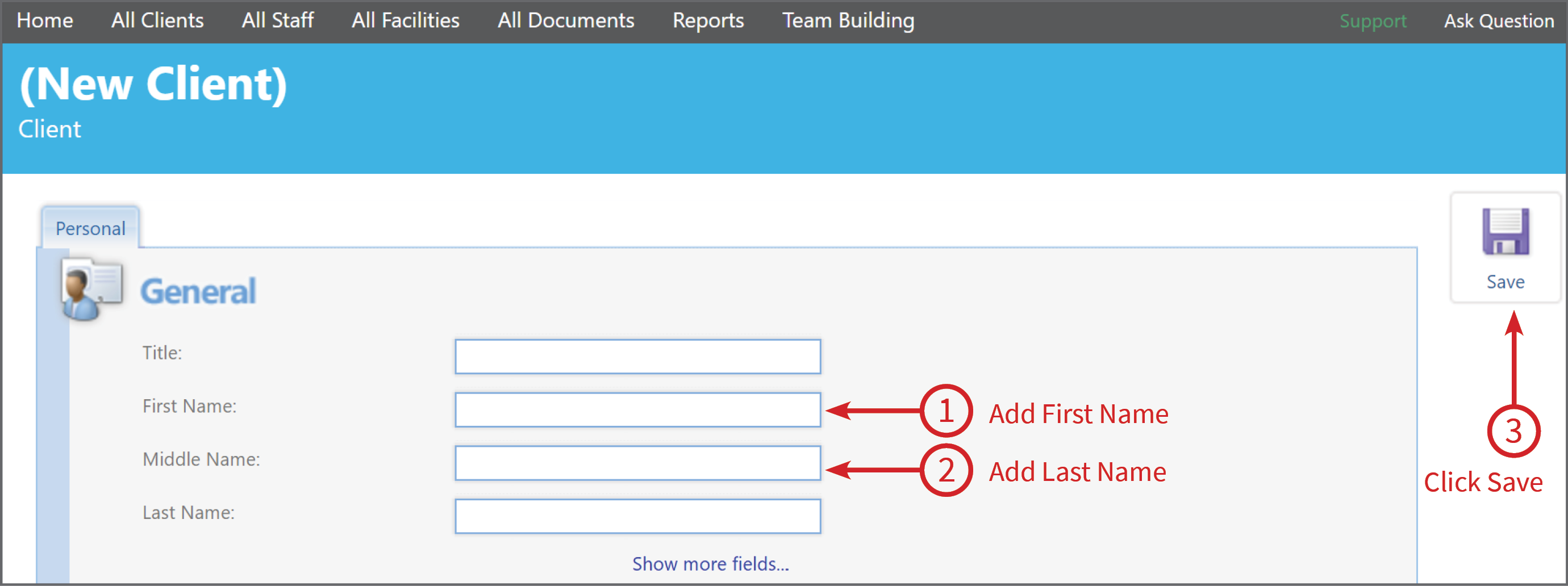 Add New Client – Webcare Help Centre