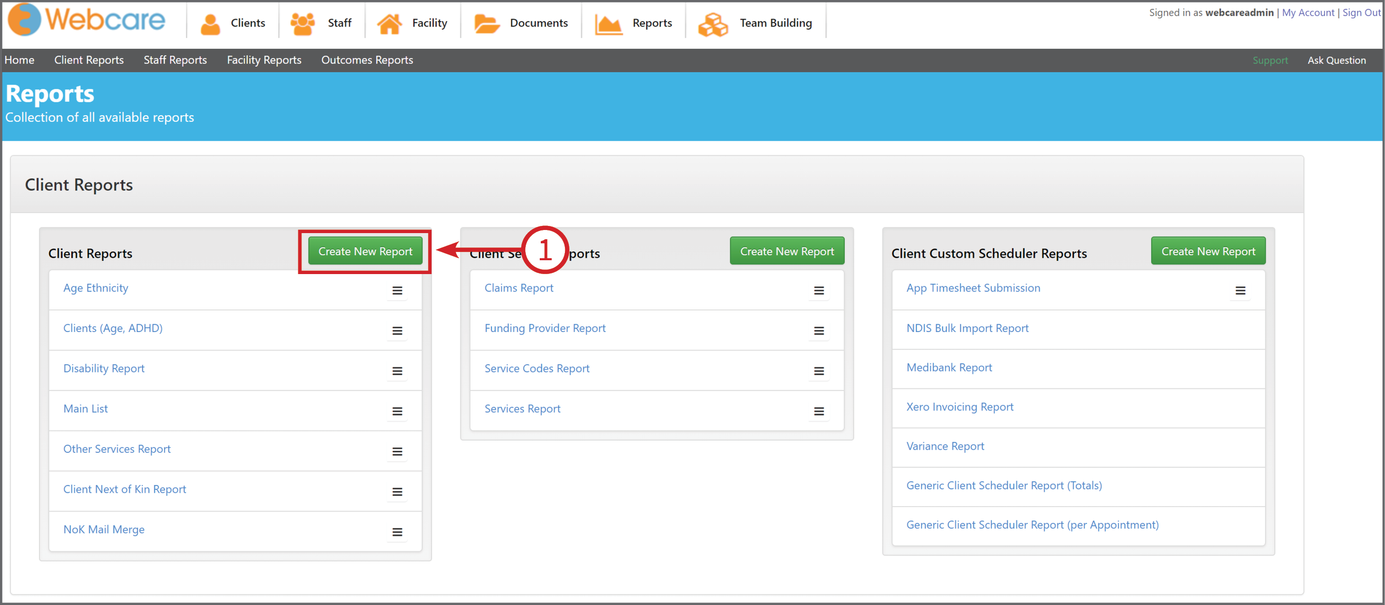 Generating a General Report – Webcare Help Centre