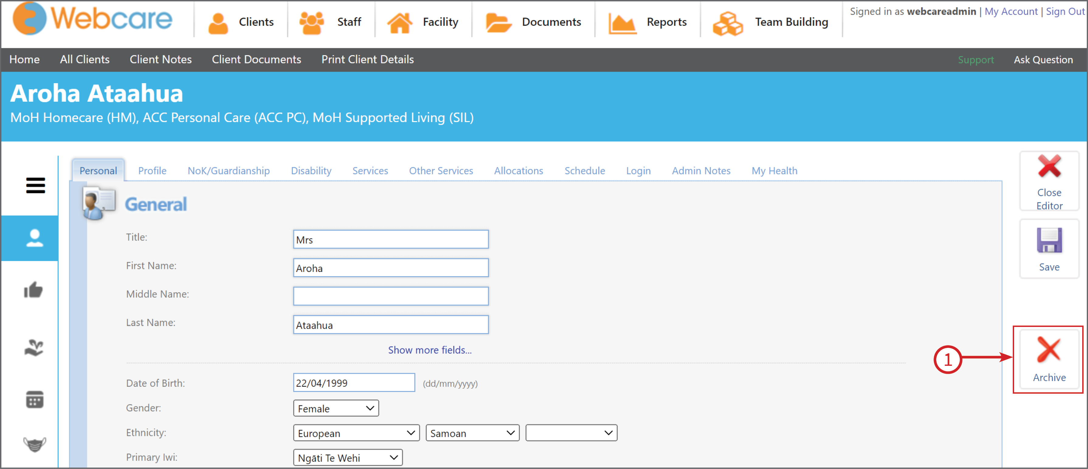 Archive/Restore Client – Webcare Help Centre