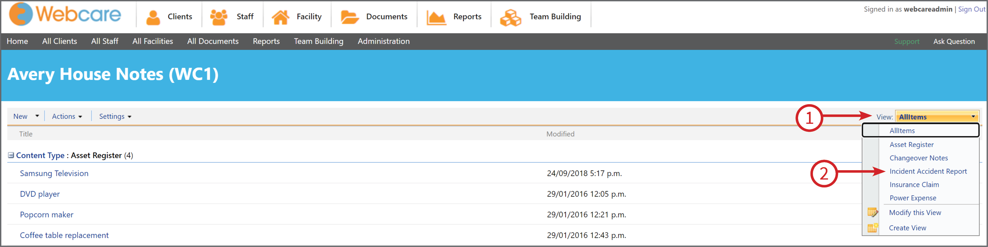 Facility – Webcare Help Centre