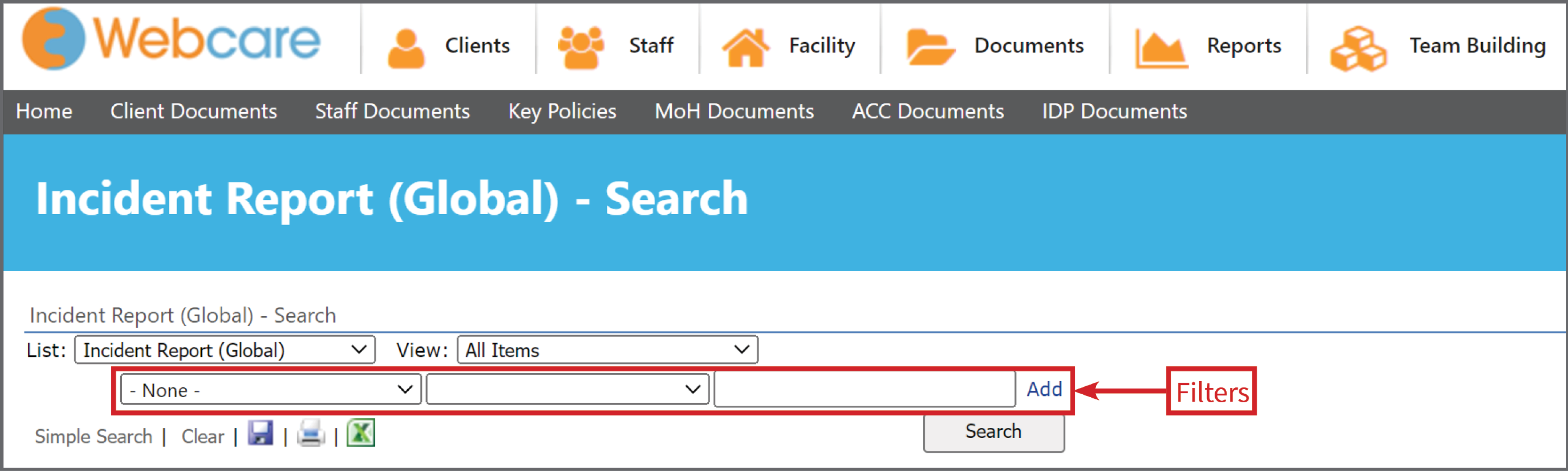 Generating a Global Report – Webcare Help Centre