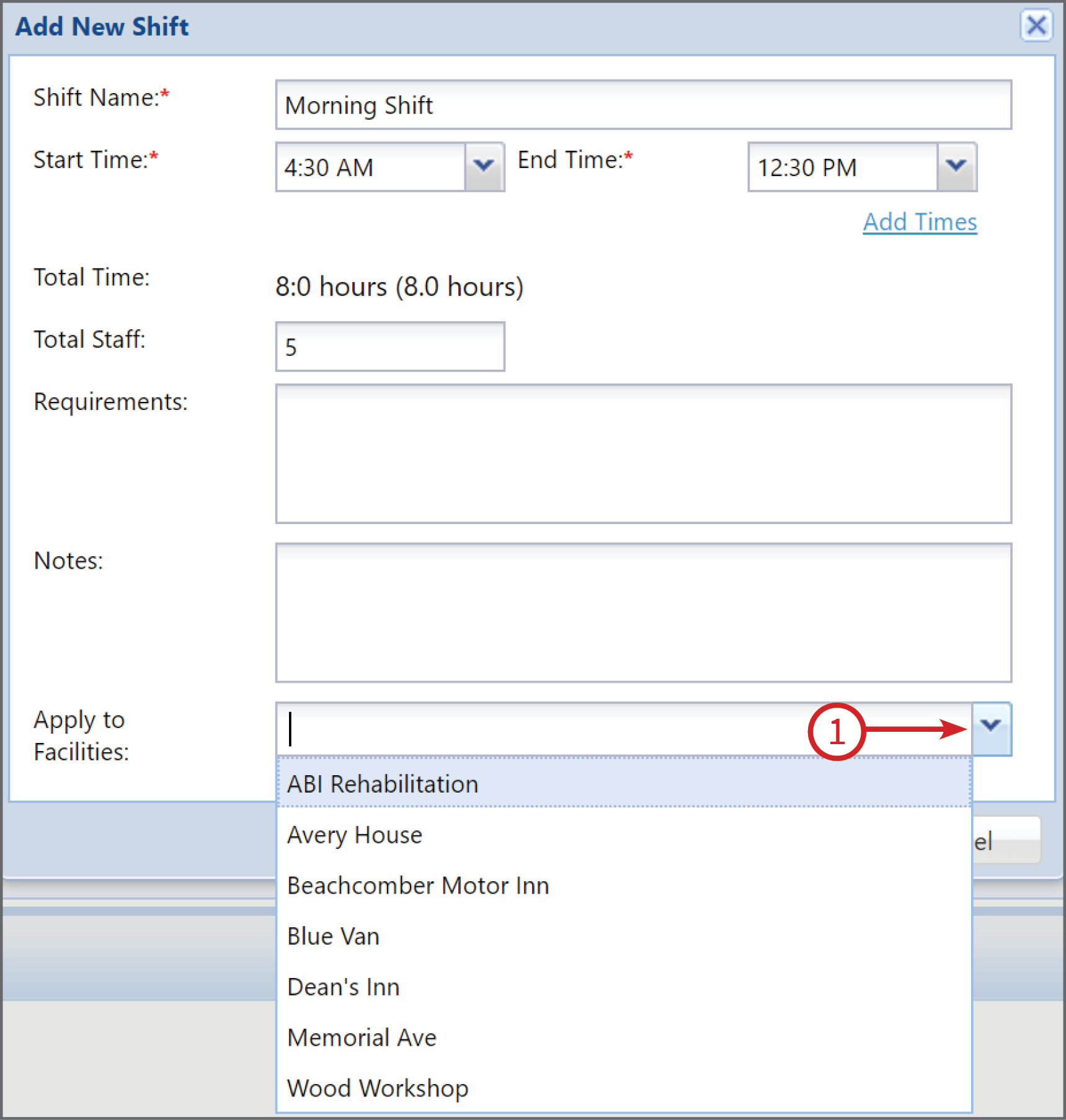 Creating a Shift and Shift Template – Webcare Help Centre