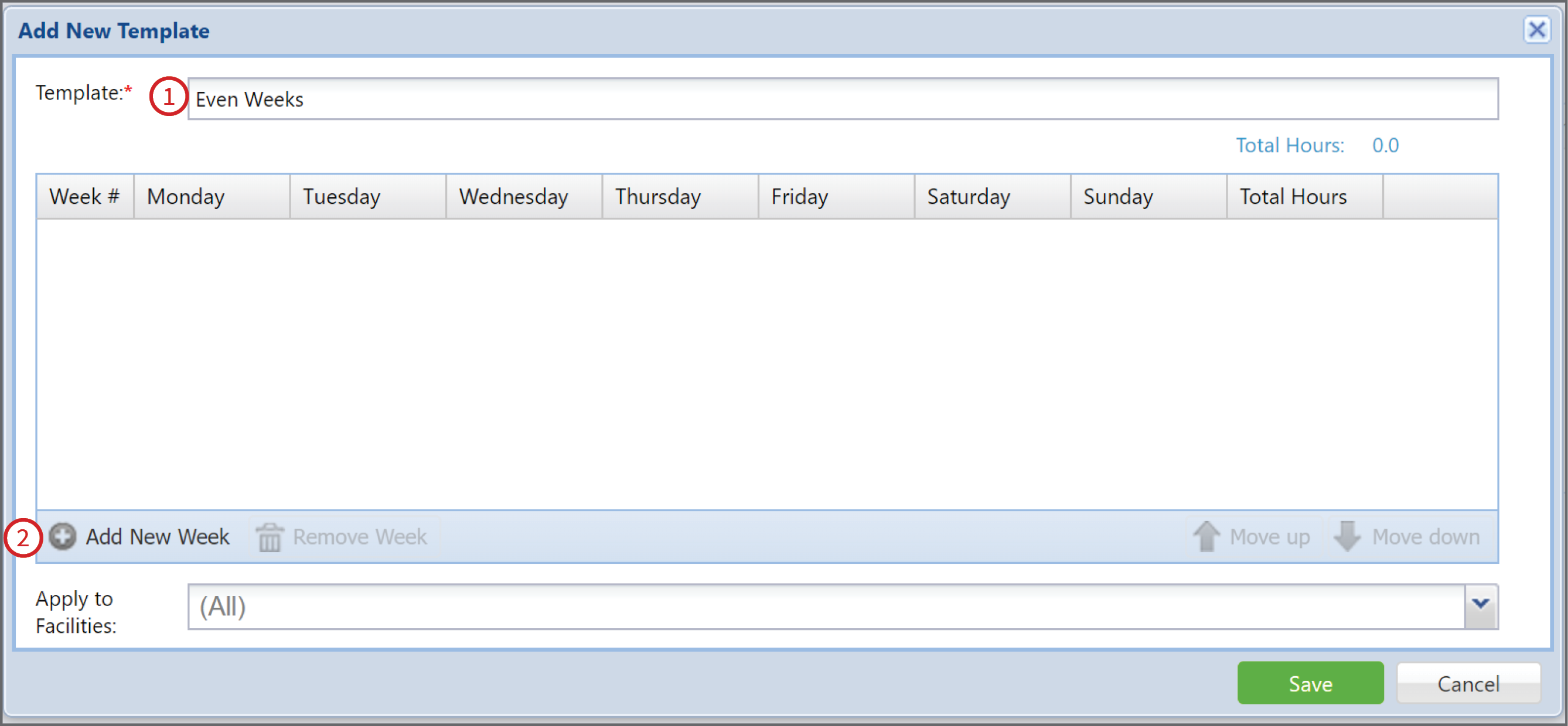 Creating a Shift and Shift Template – Webcare Help Centre