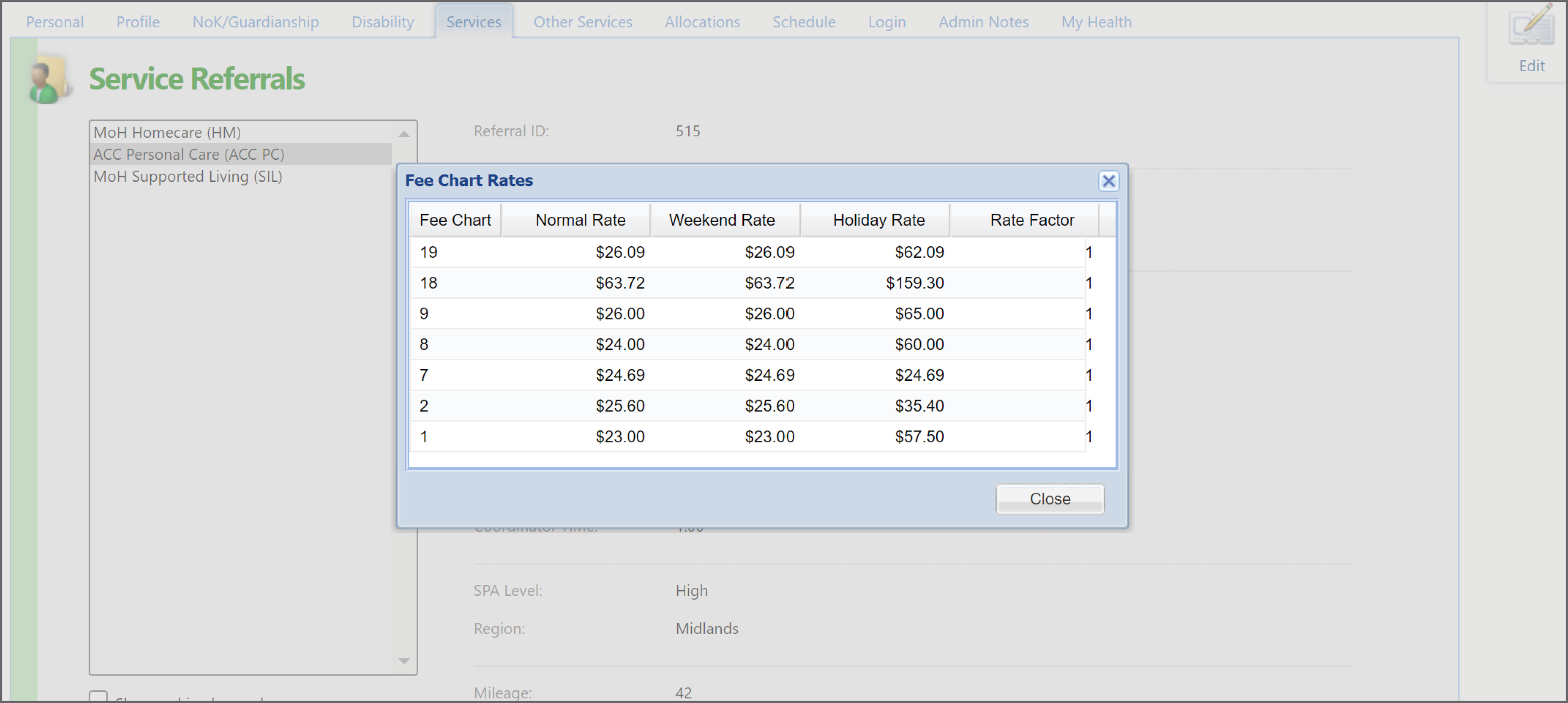 Services Fee Chart – Webcare Help Centre