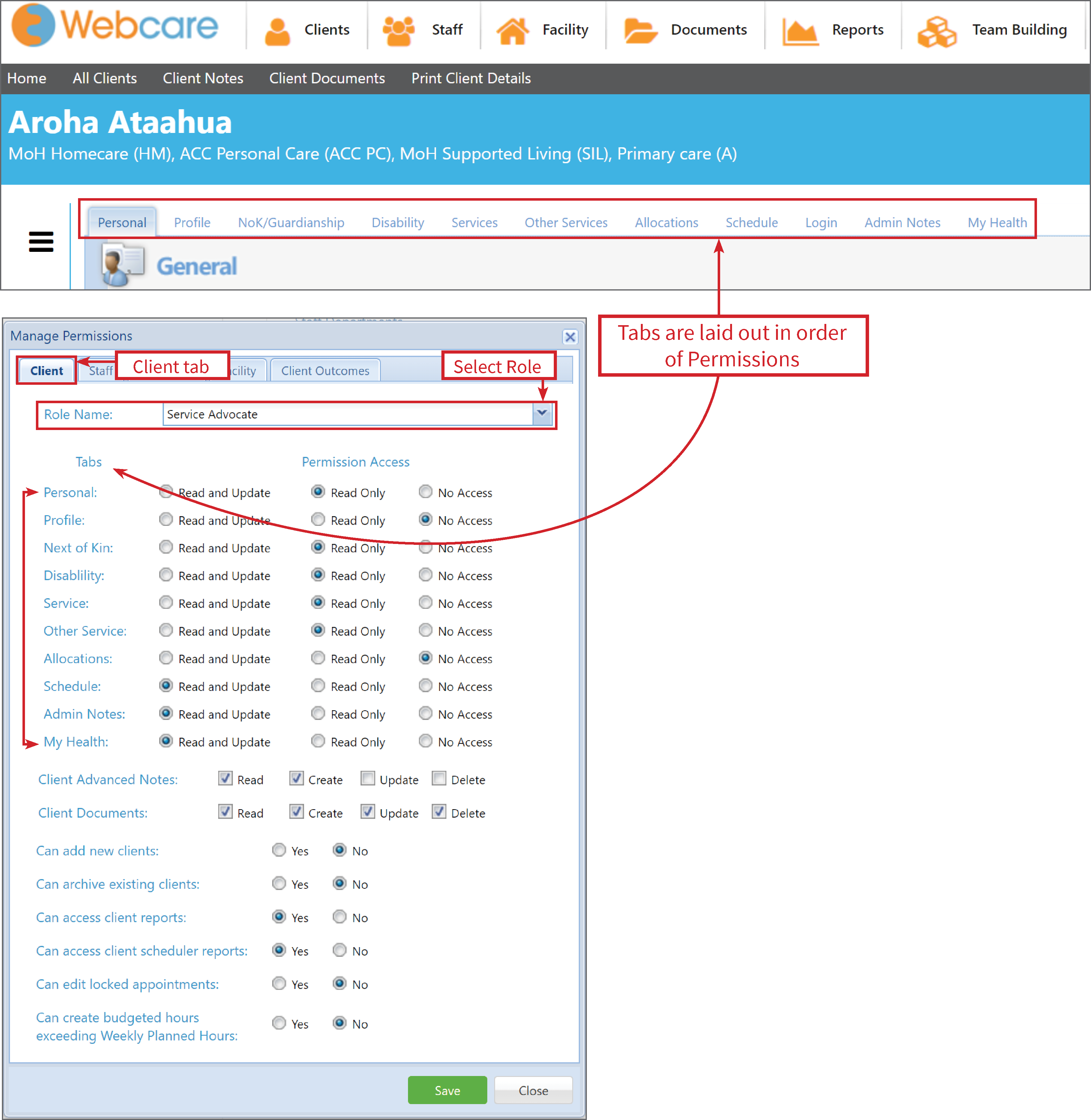 Manage Permissions - Client – Webcare Help Centre