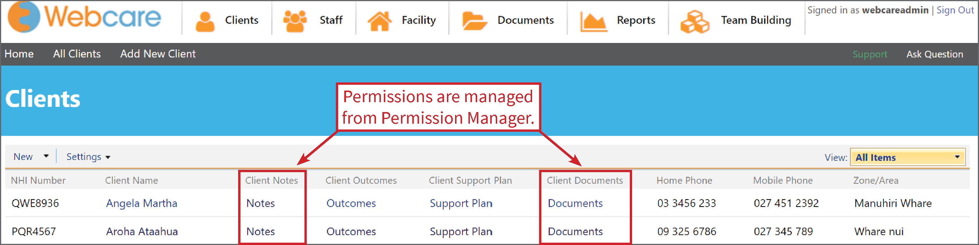 Manage Permissions - Client – Webcare Help Centre