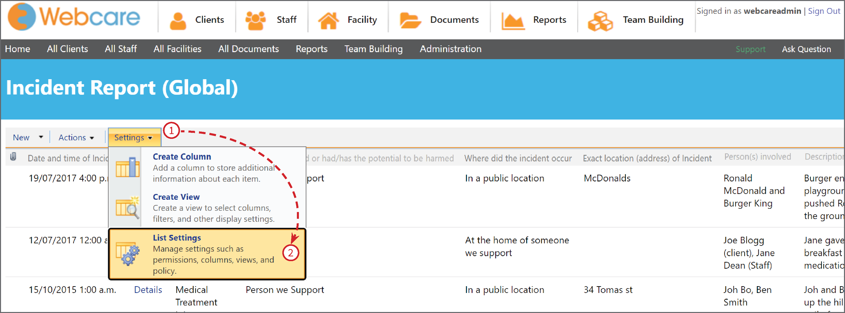 Manage View Permissions – Webcare Help Centre