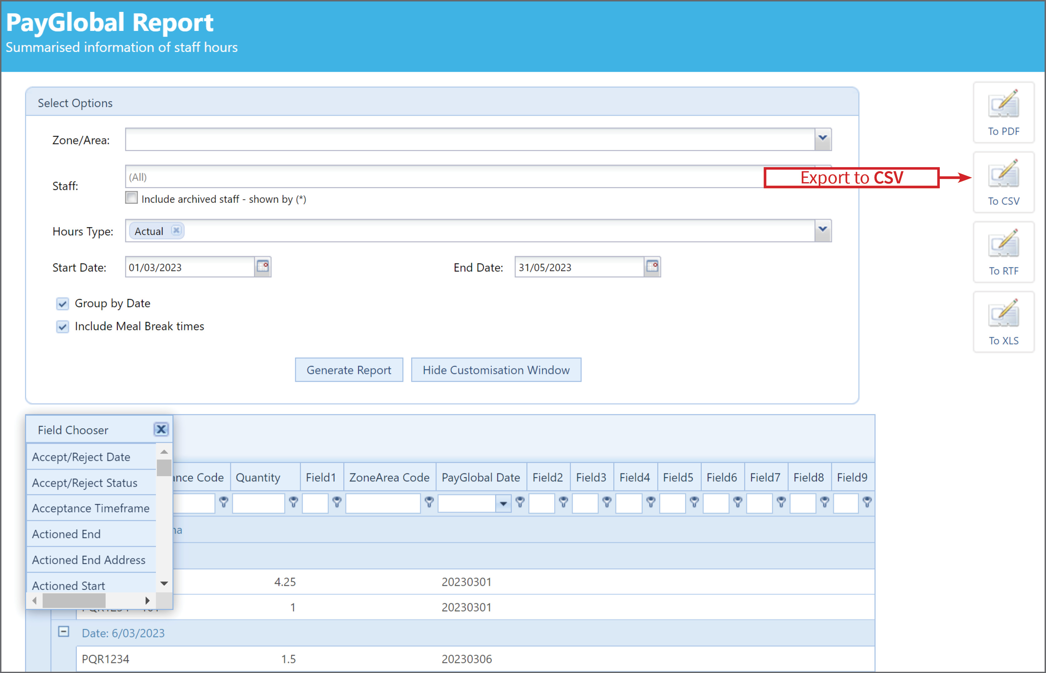 Exporting to PayGlobal – Webcare Help Centre