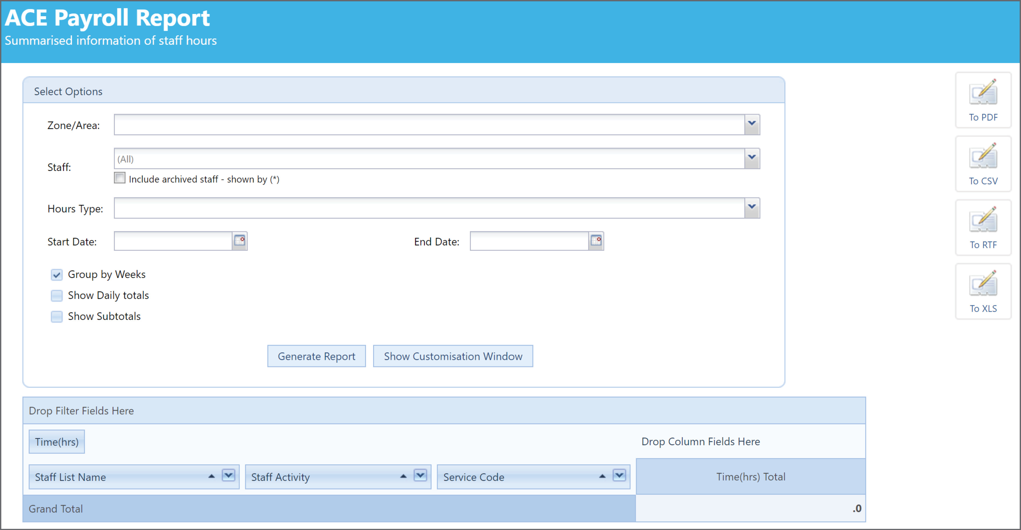 Exporting to ACE – Webcare Help Centre