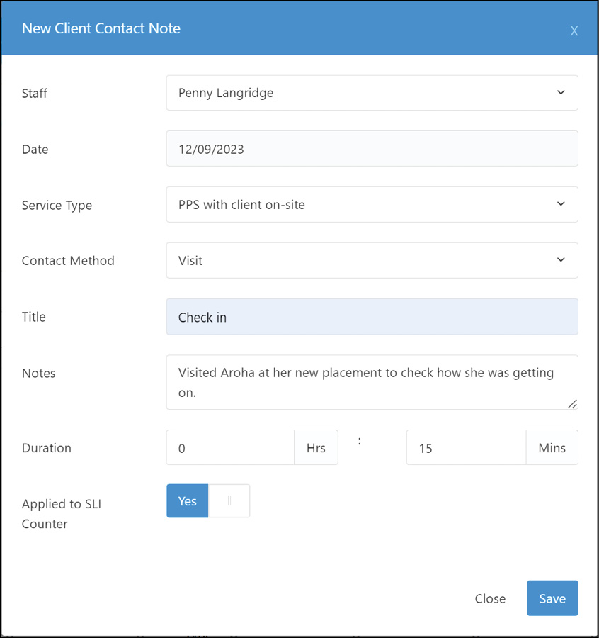 Adding a Staff Note – Webcare Help Centre