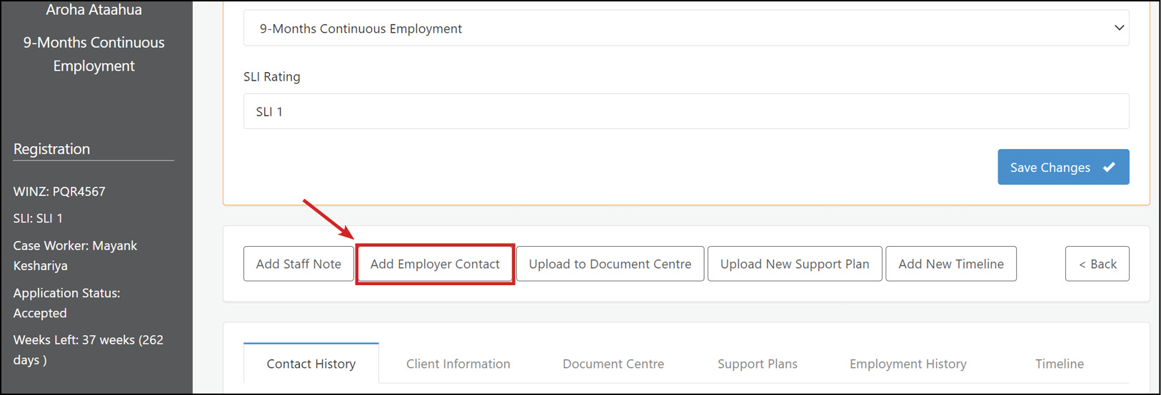 Add Employer Contact – Webcare Help Centre