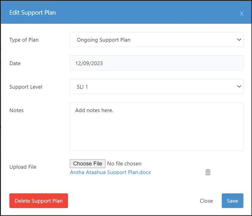 Uploading Support Plans – Webcare Help Centre