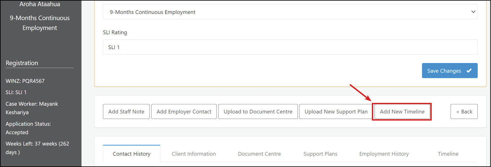Add New Timeline – Webcare Help Centre
