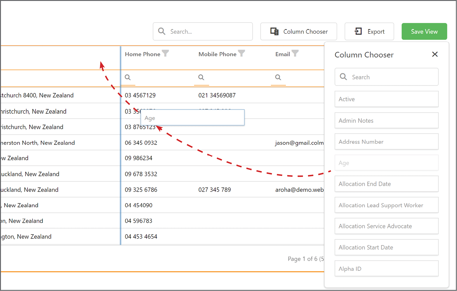 Adding and Removing Columns to a Report – Webcare Help Centre