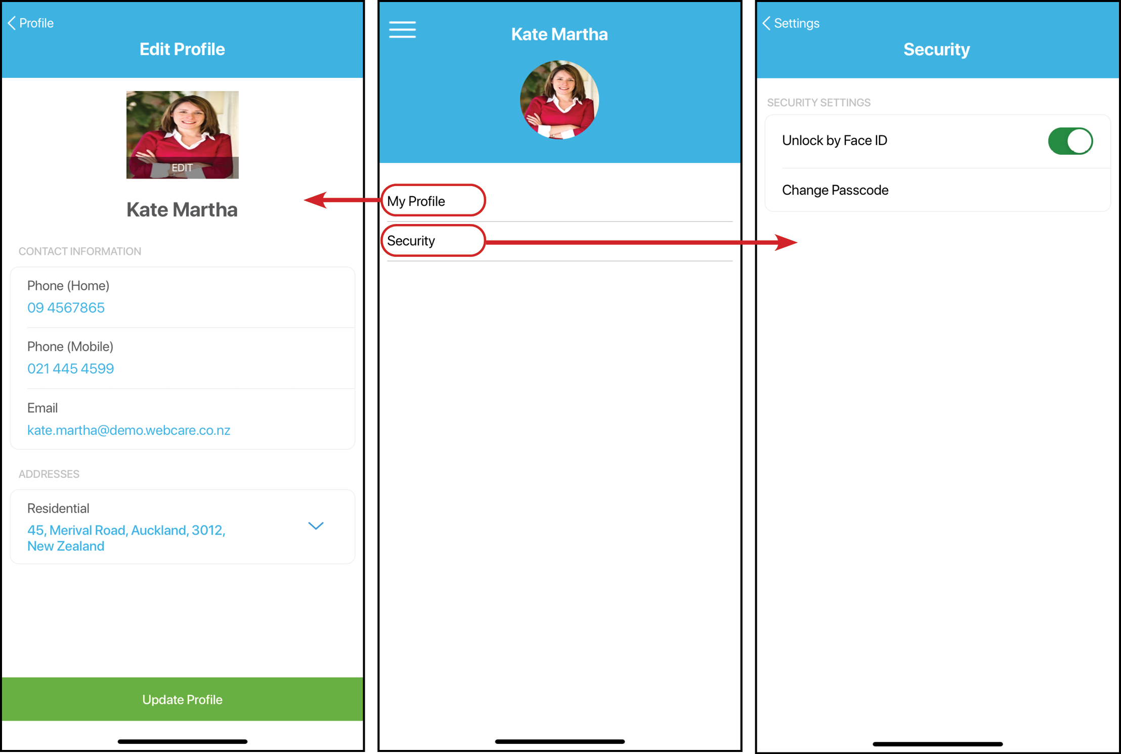 Settings – Webcare Help Centre