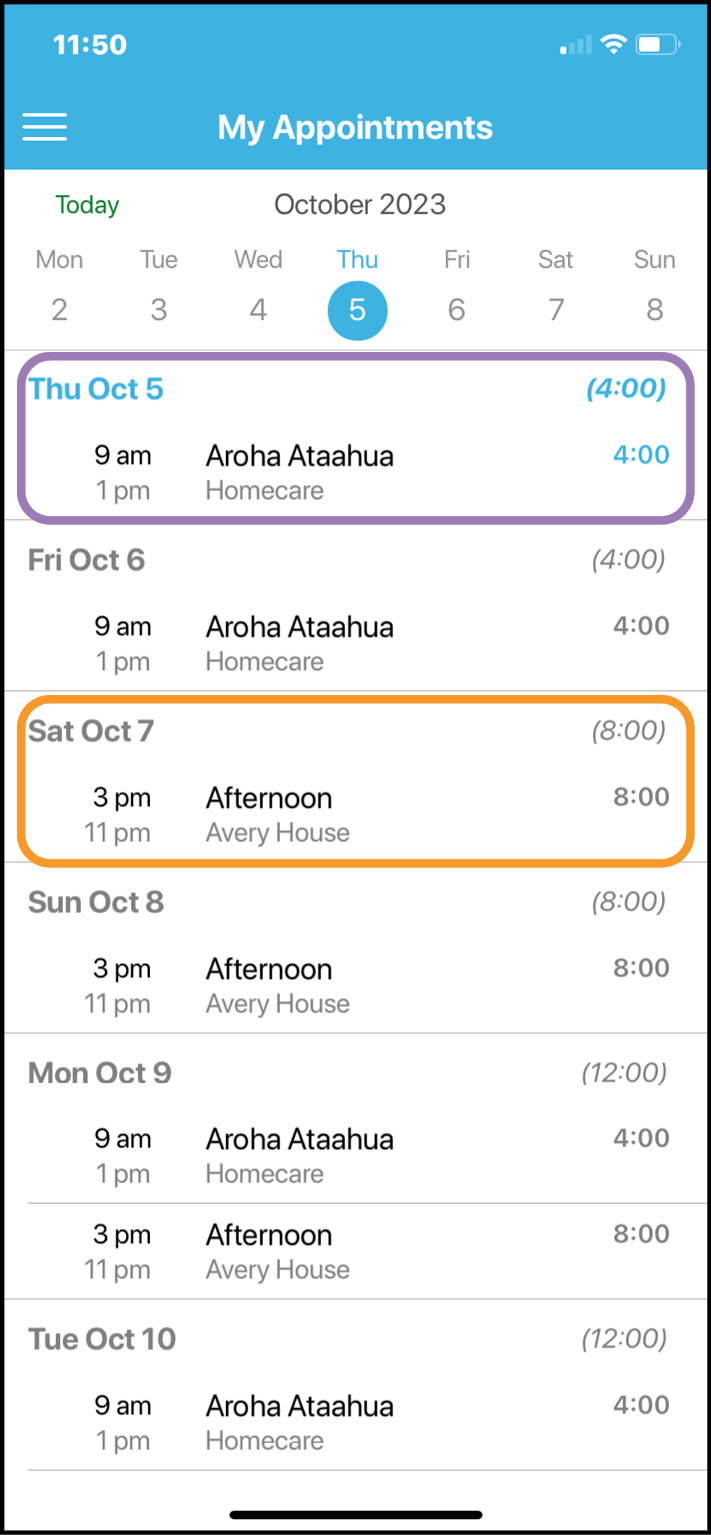 View your Daily Appointments – Webcare Help Centre