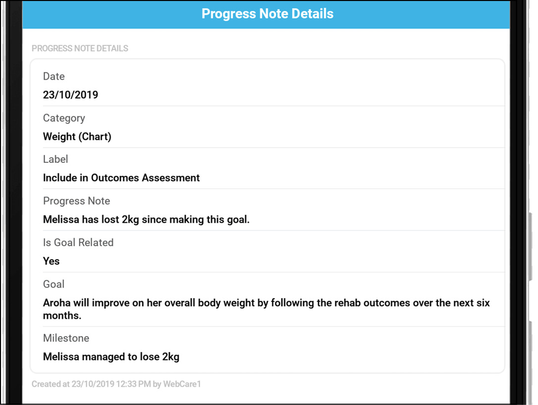 Adding a Progress Note – Webcare Help Centre