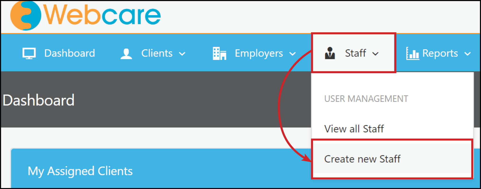 Create a New Staff Profile - Supported Employment – Webcare Help Centre