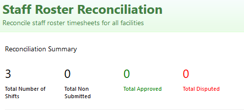 Staff Roster Timesheet - Submission/Reconciliation – Webcare Online Help